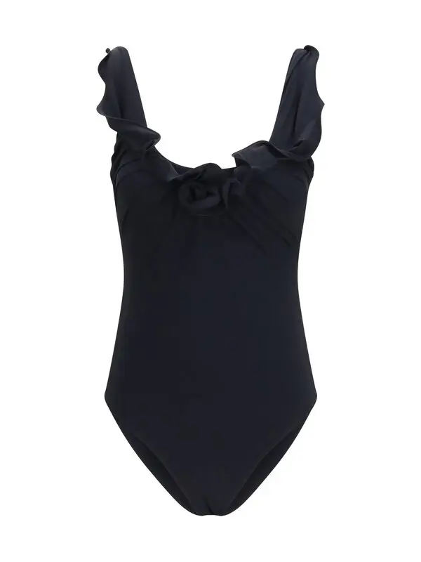 Magda Butrym One-piece Swimsuit With Floral Detail - Black