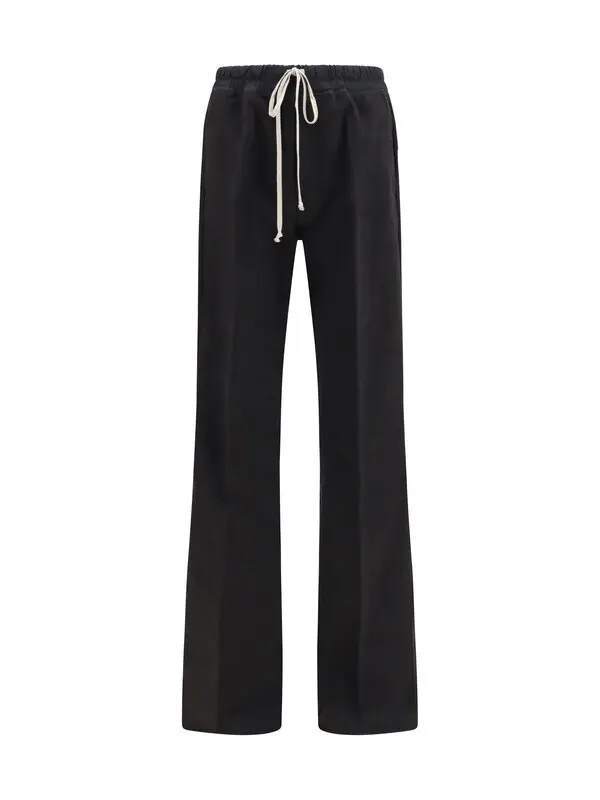 Rick Owens Dietrich Drawstring Pants In Brushed Twill - Black