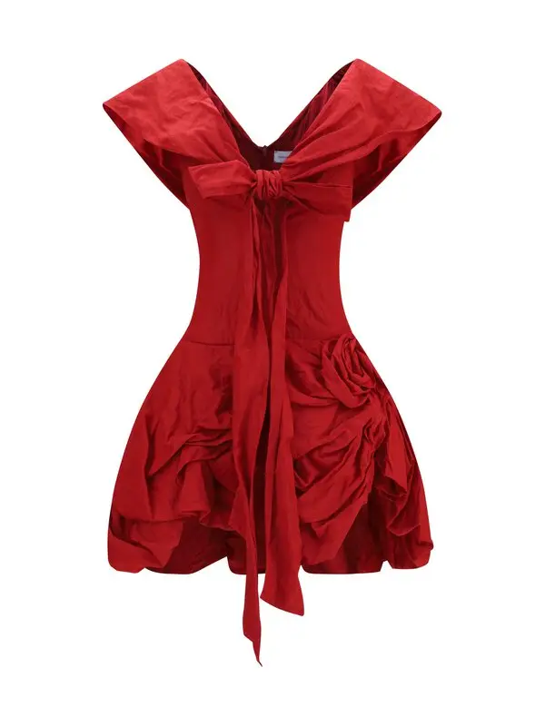 Magda Butrym Draped Shawl-collar Midi Dress - Red