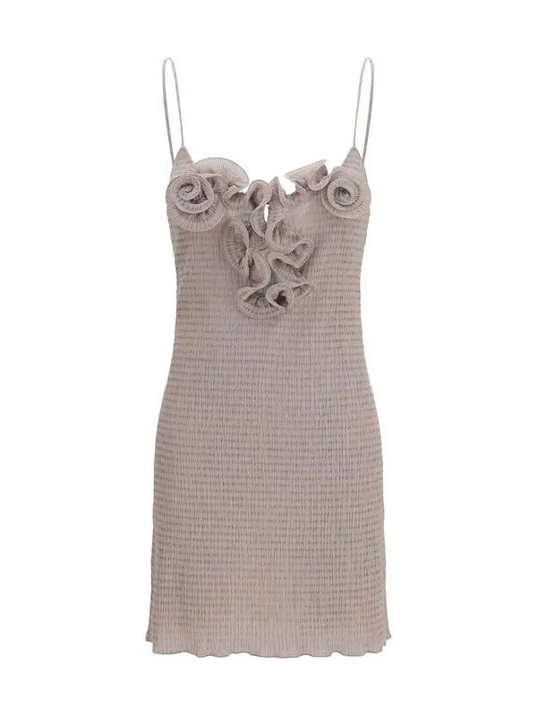 Magda Butrym Crêpe Mini Dress With Floral Appliqués - Cream