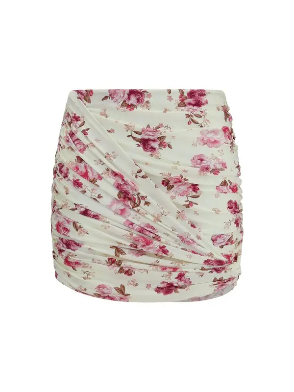 Magda Butrym Draped Floral-print Swim Mini Skirt - Multicolor