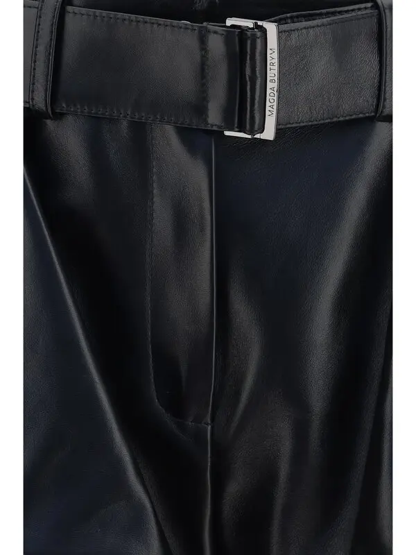 Magda Butrym Flared Leather Shorts