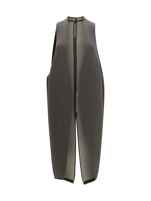 Rick Owens Long Wool And Shearling Vest