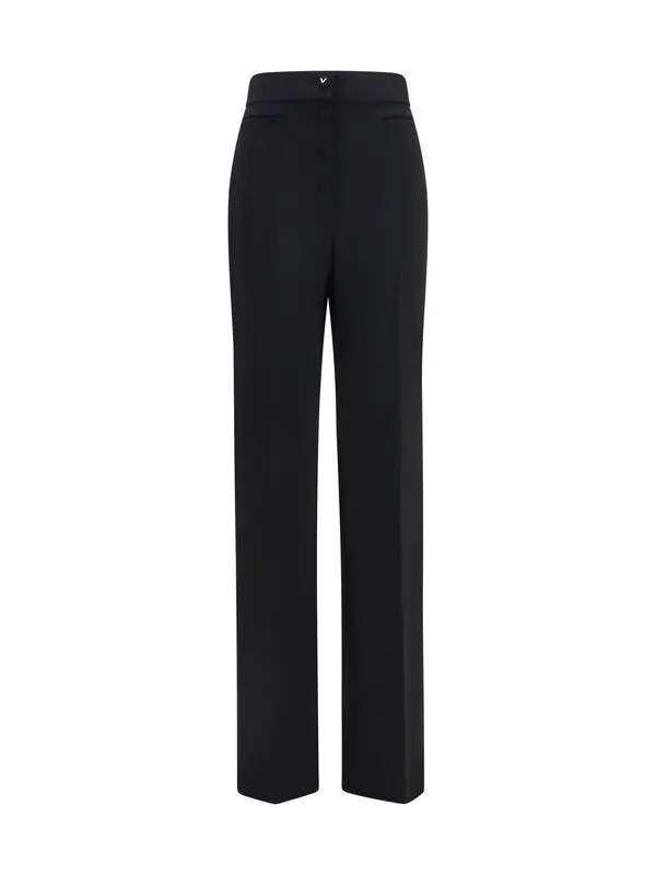Valentino Garavani Wool Flare Pants - Black
