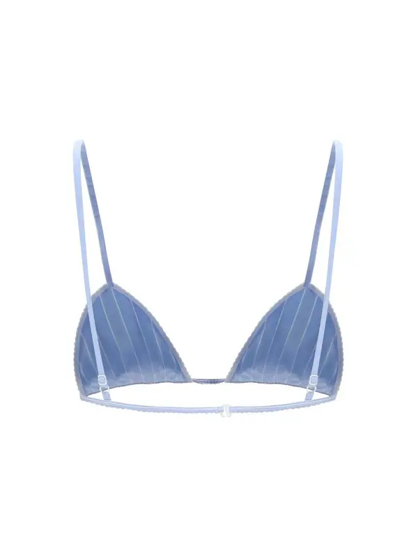 Dolce & Gabbana Striped Poplin Embroidered Bra