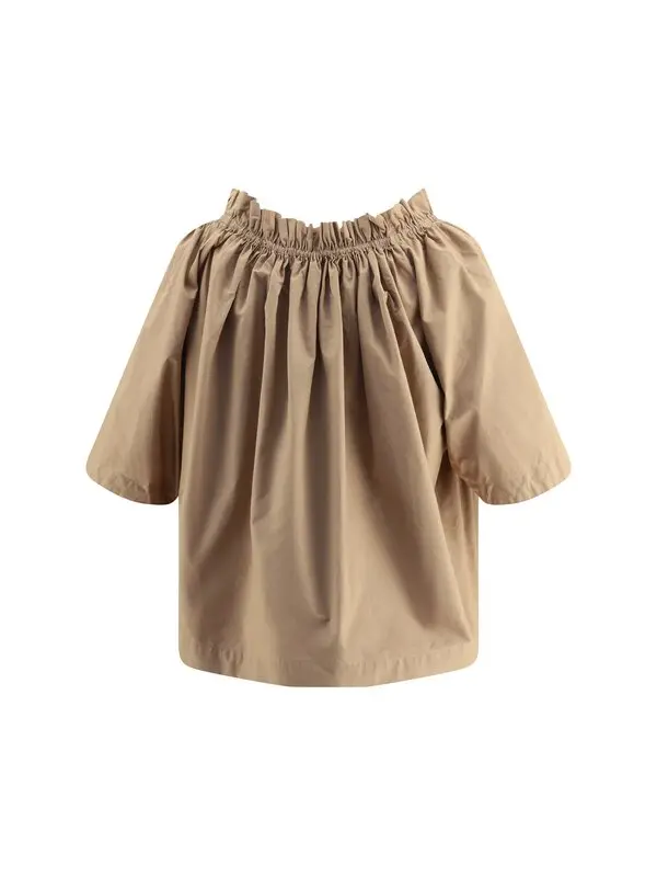 Saint Laurent Cotton Ruffle Top