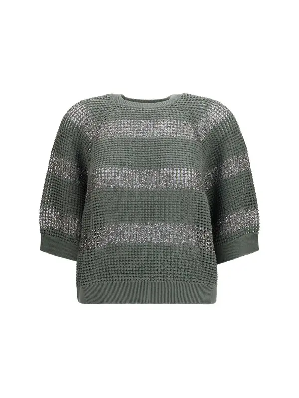 Brunello Cucinelli Openwork Sequined Sweater
