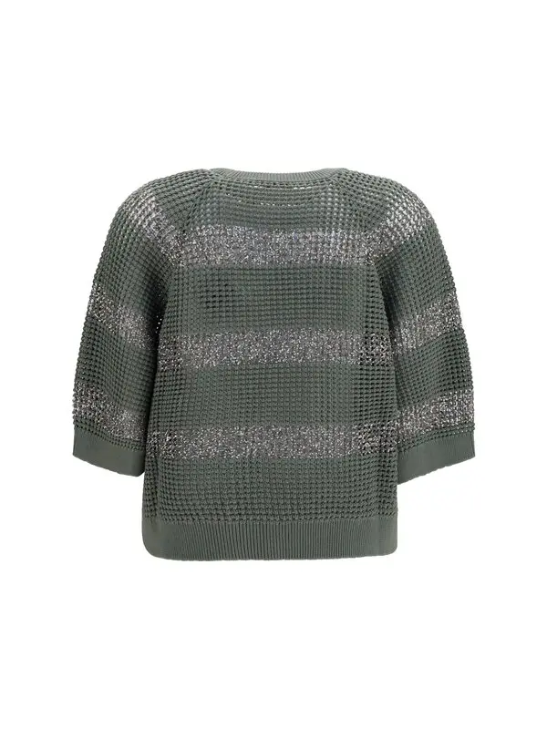 Brunello Cucinelli Openwork Sequined Sweater