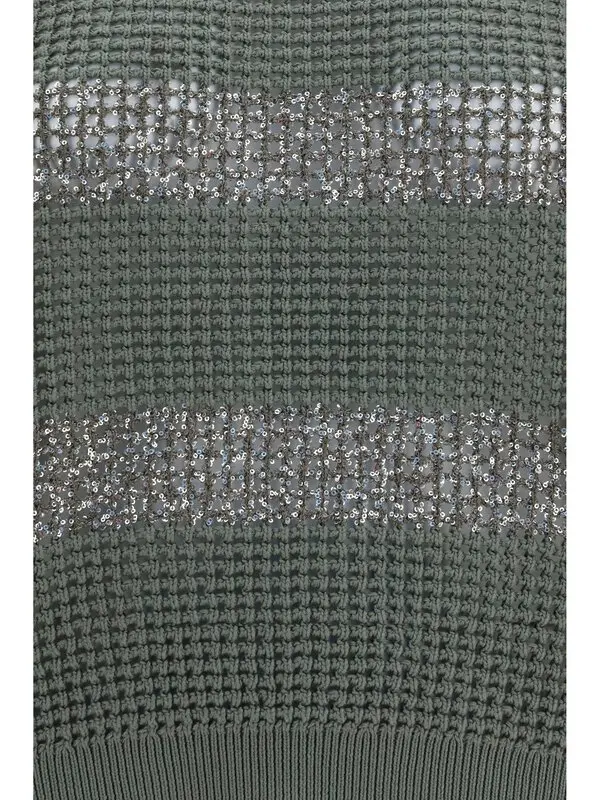 Brunello Cucinelli Openwork Sequined Sweater