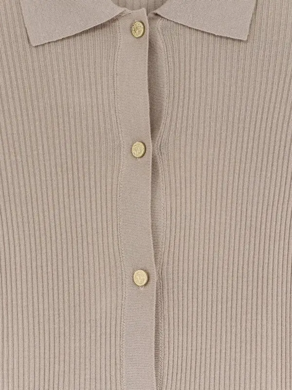 Max Mara Virgin Wool Ribbed Cardigan - Cream