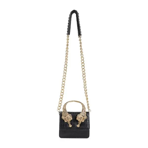 Roberto Cavalli Roar Small Flap Shoulder Bag - Black