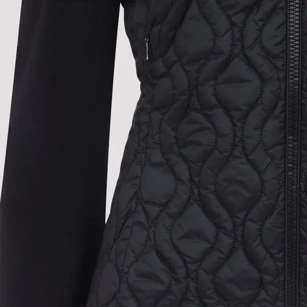 Moncler Quilted Zip-up Cardigan With High Neck - Black