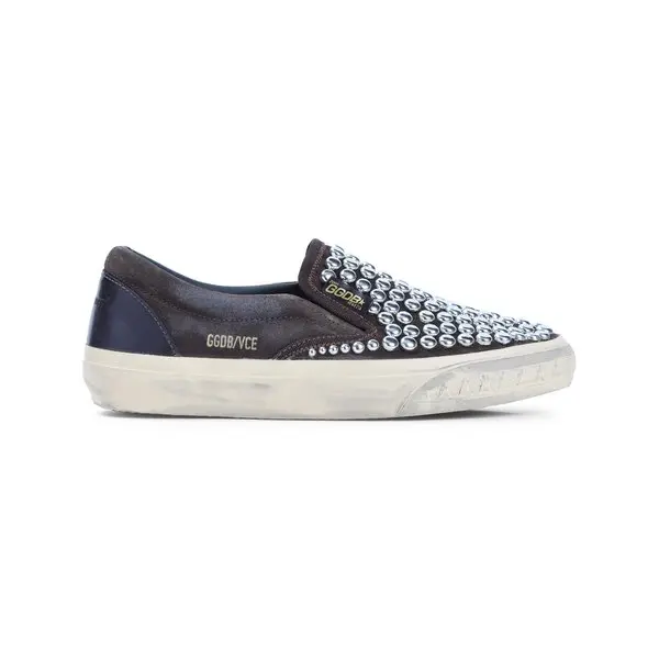 GOLDEN GOOSE Embellished Suede Slip-on Sneakers - Brown