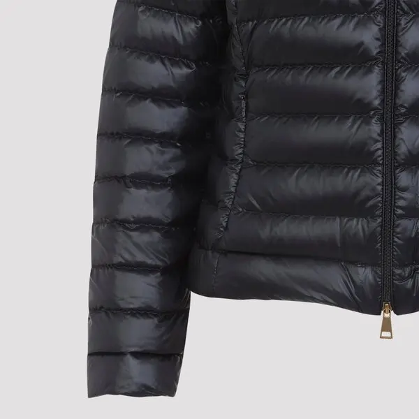 Moncler Quilted Down Jacket With Drawstring Hood - Black