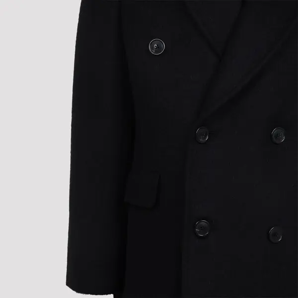 Our Legacy Double-breasted Mohair Blend Coat - Black