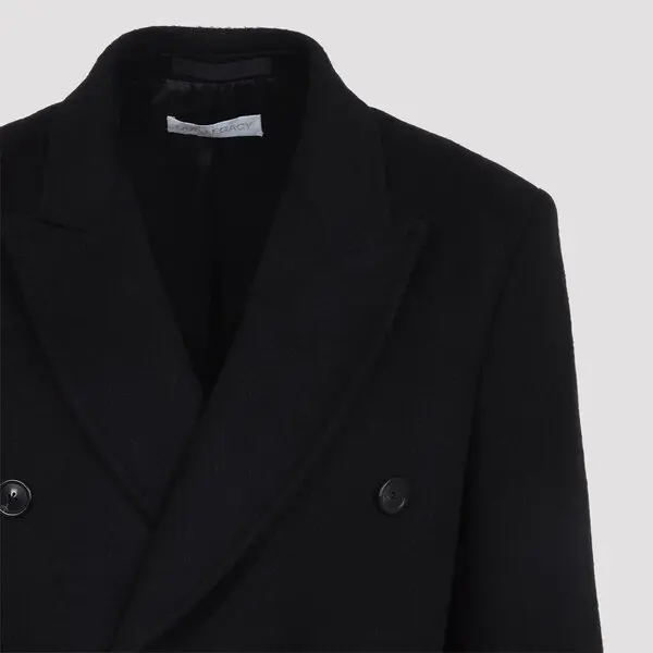 Our Legacy Double-breasted Mohair Blend Coat - Black