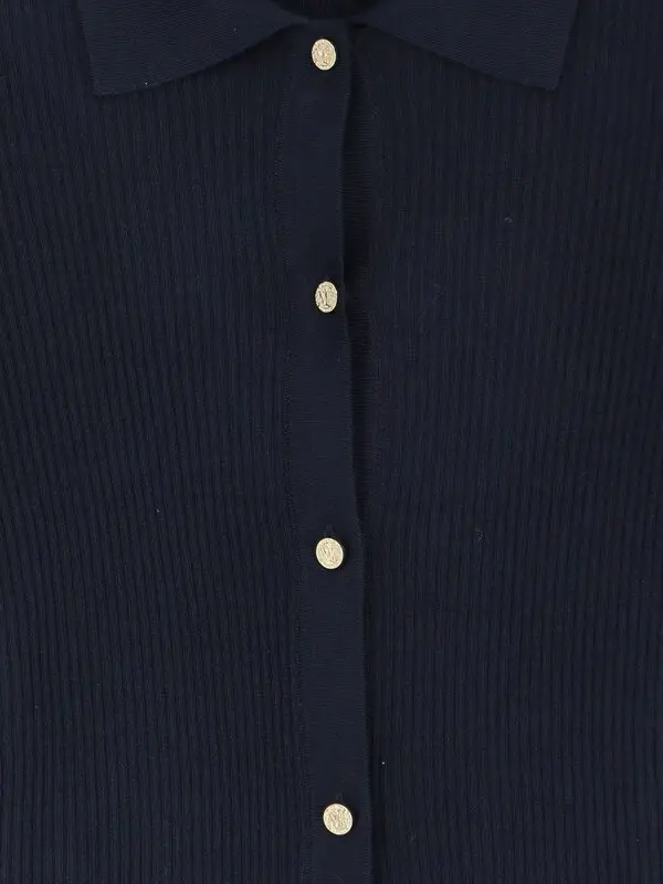 Max Mara Virgin Wool Ribbed Cardigan - Multicolor