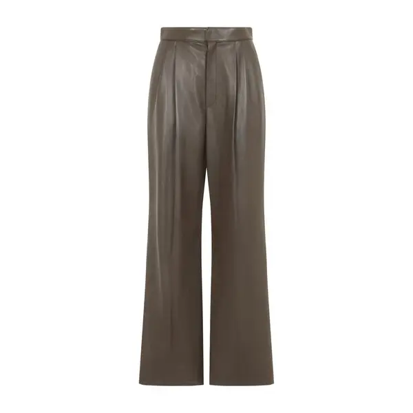 Bottega Veneta Wide-leg Leather Trousers - Green