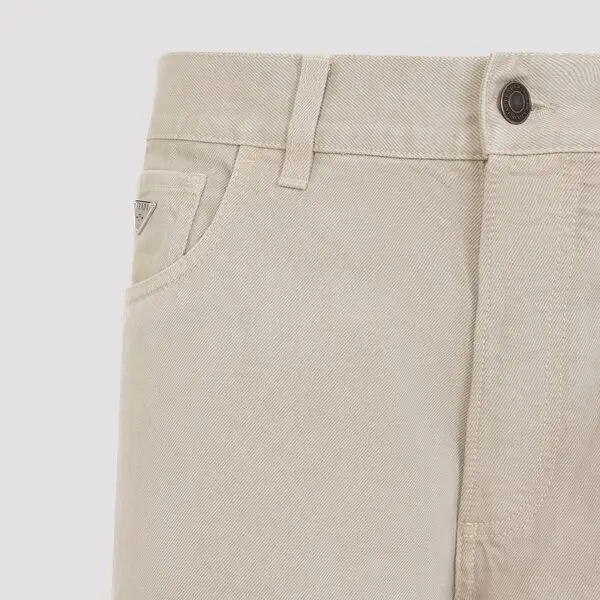 Prada Sand Cotton Loose-fit Jeans