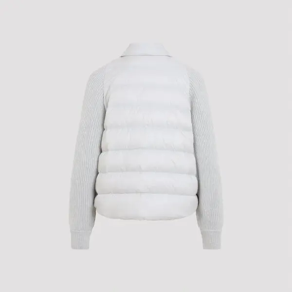 Brunello Cucinelli Quilted Padded Hybrid Jacket - Gray
