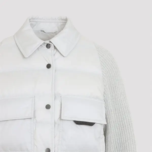 Brunello Cucinelli Quilted Padded Hybrid Jacket - Gray