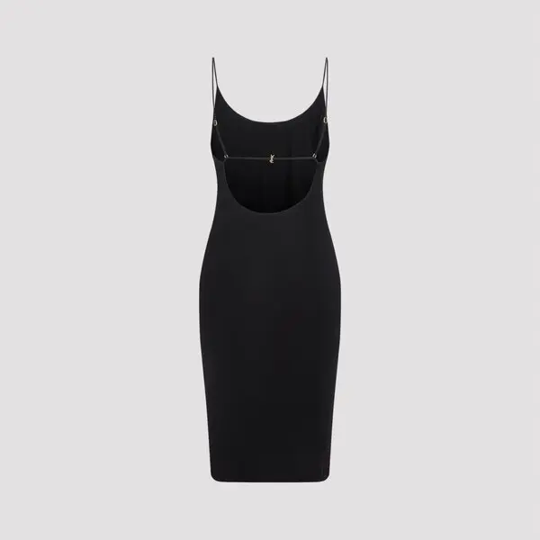 Saint Laurent Open-back Cassandre Knit Dress