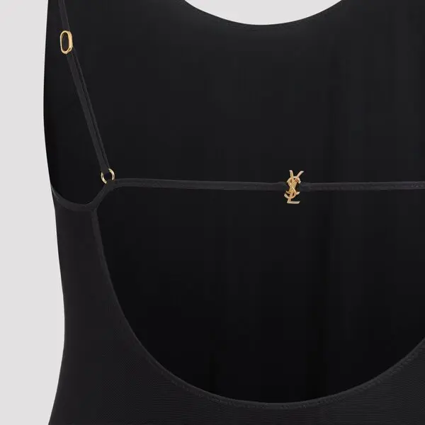 Saint Laurent Open-back Cassandre Knit Dress