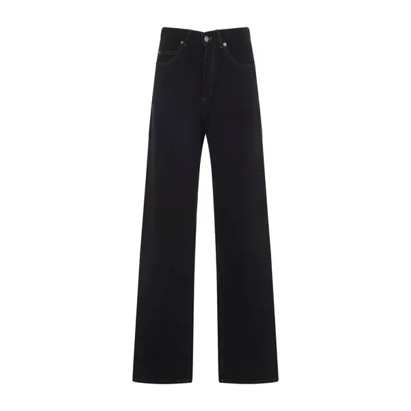 Saint Laurent V-waist Long Baggy Jeans - Black