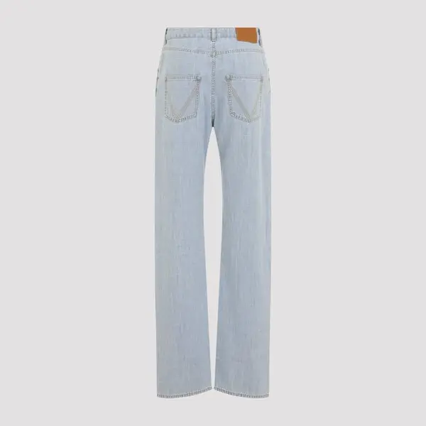 Bottega Veneta Chambray Straight-leg Jeans - Blue