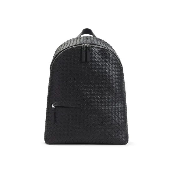 Bottega Veneta Intrecciato Leather Backpack - Black