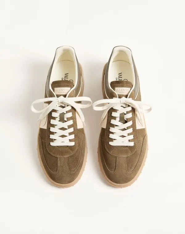 Valentino Garavani Upvillage Low Top Trainers In Split Leather And Calfskin Nappa Leather - Nude