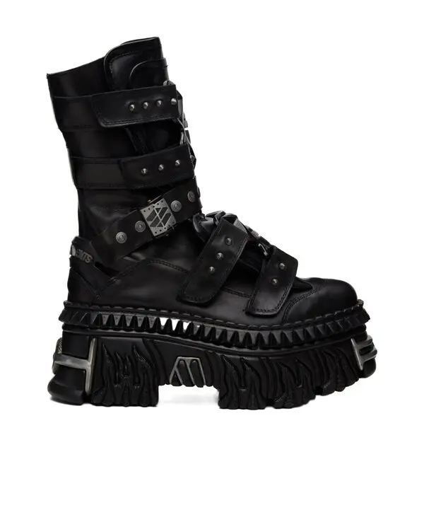 Vetements X New Rock Collaboration Gamer Studded Mid-calf Boots