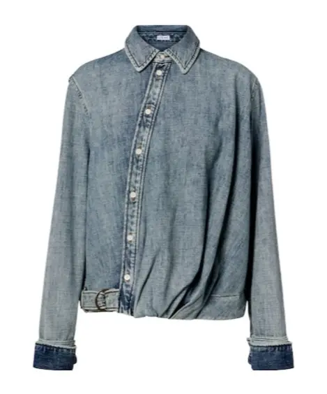 Loewe Draped Belted Denim Shirt
