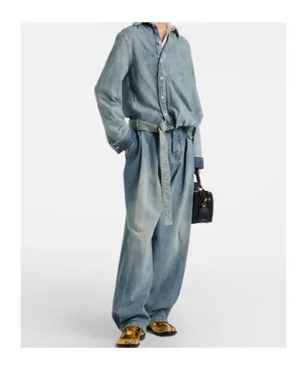 Loewe Draped Belted Denim Shirt
