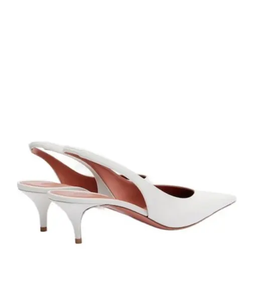 Amina Muaddi Leather Slingback Pumps