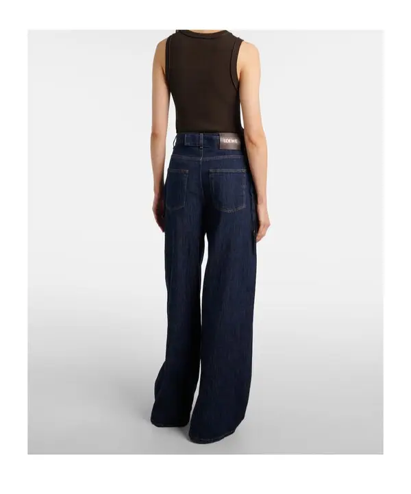 Loewe Belted High-rise Wide-leg Jeans