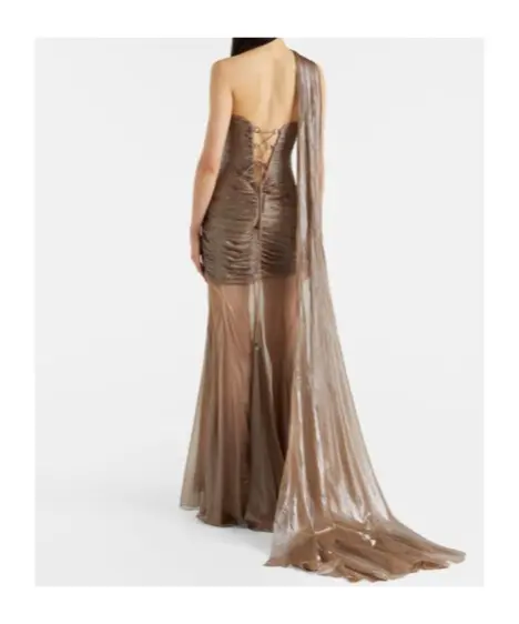 MARIA LUCIA HOHAN Marimar One-shoulder Silk Bustier Gown