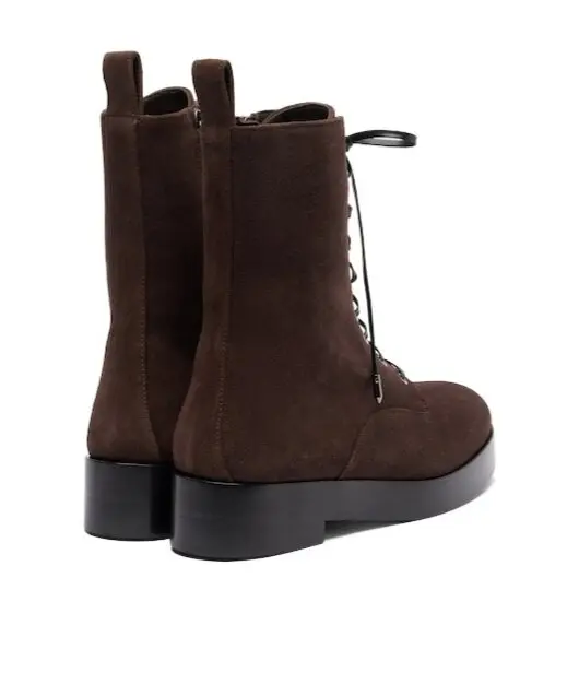 AQUAZZURA Suede Combat Boots