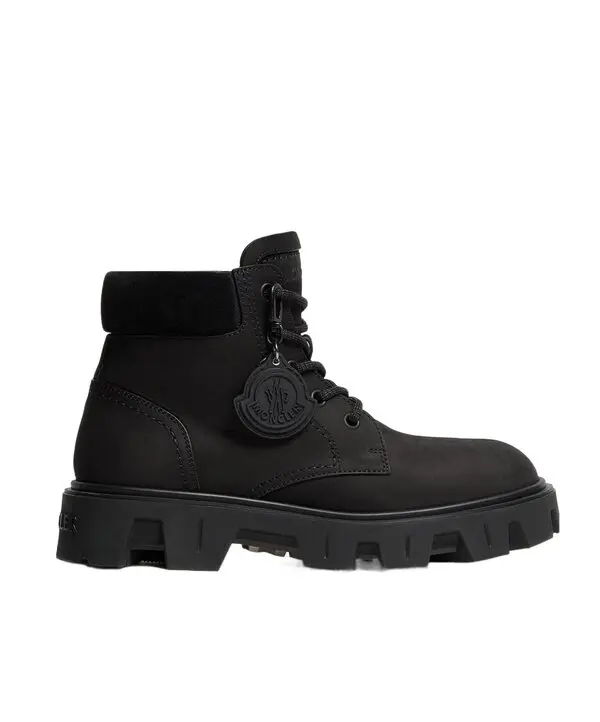 Moncler Peak City Nubuck Suede Ankle Boots - Black