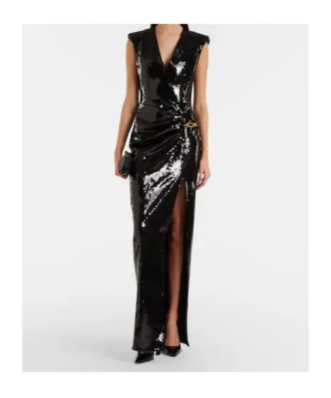Balmain Chain-detail Sequined Gown
