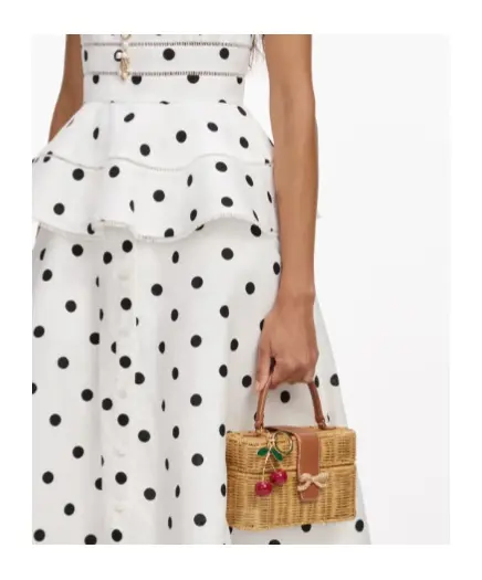 SELF-PORTRAIT Cherry Charm Mini Basket Bag