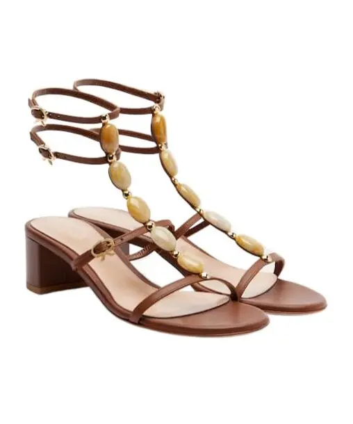 GIANVITO ROSSI Shanti 45 Embellished Leather Sandals