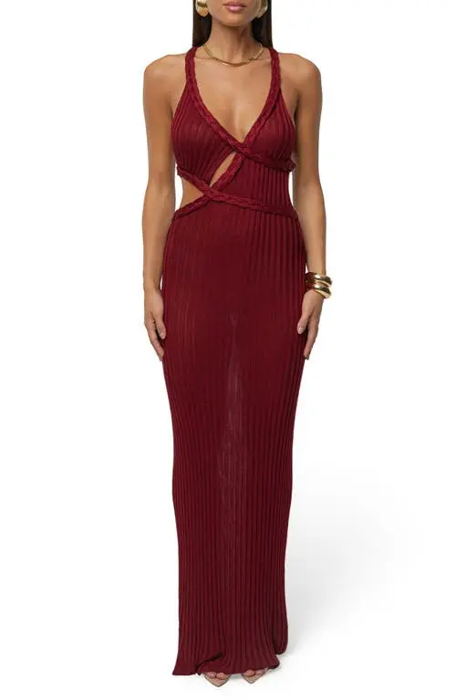 JLUXLABEL Drift & Dream Open Back Body-con Maxi Sundress - Red
