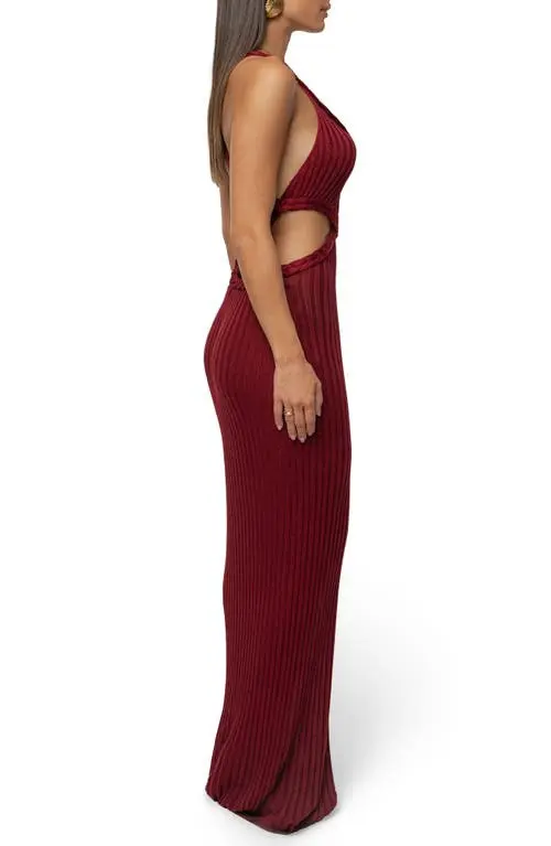 JLUXLABEL Drift & Dream Open Back Body-con Maxi Sundress - Red