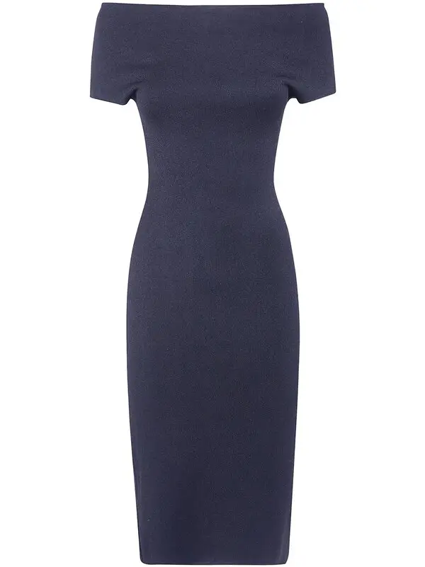 Magda Butrym Off-the-shoulder Knitwear Dress With Short Sleeves