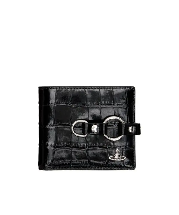 VIVIENNE WESTWOOD Crocodile-embossed Calfskin Bi-fold Wallet