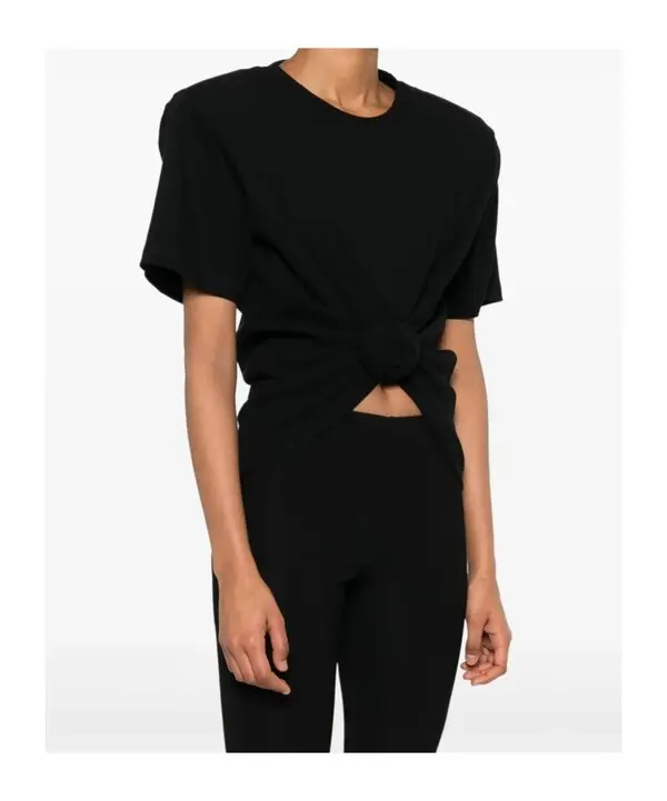 Magda Butrym Cropped T-shirt With Knot Detail - Black