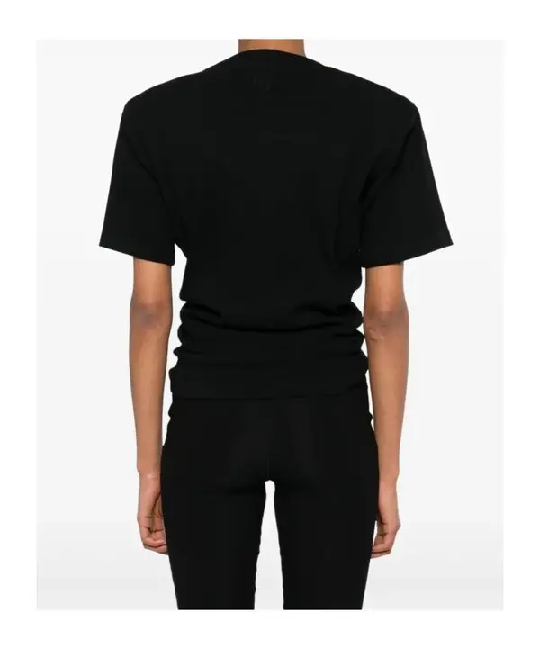 Magda Butrym Cropped T-shirt With Knot Detail - Black