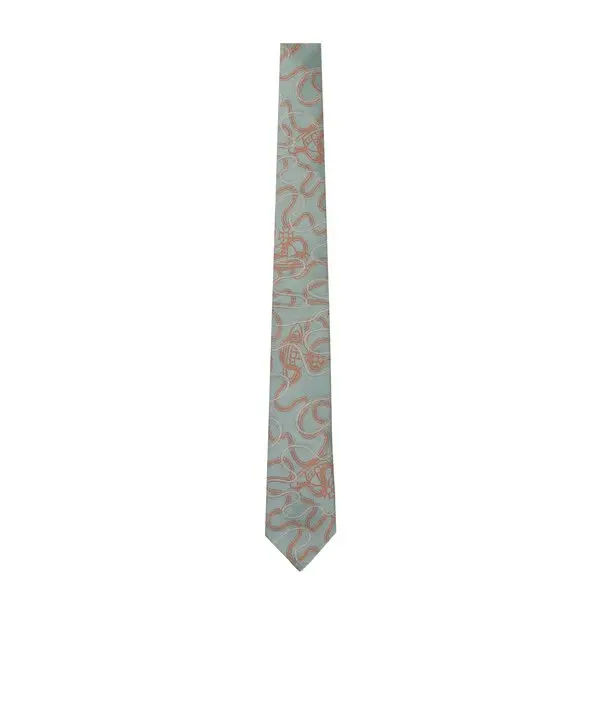 VIVIENNE WESTWOOD Silk Jacquard Tie - Gray
