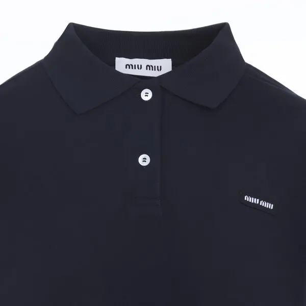 Miu Miu Layered Long Sleeve Polo Shirt - Black